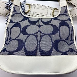 Coach | Bags | Coach Vintage Saddlebag In Denim Signature C And White ...